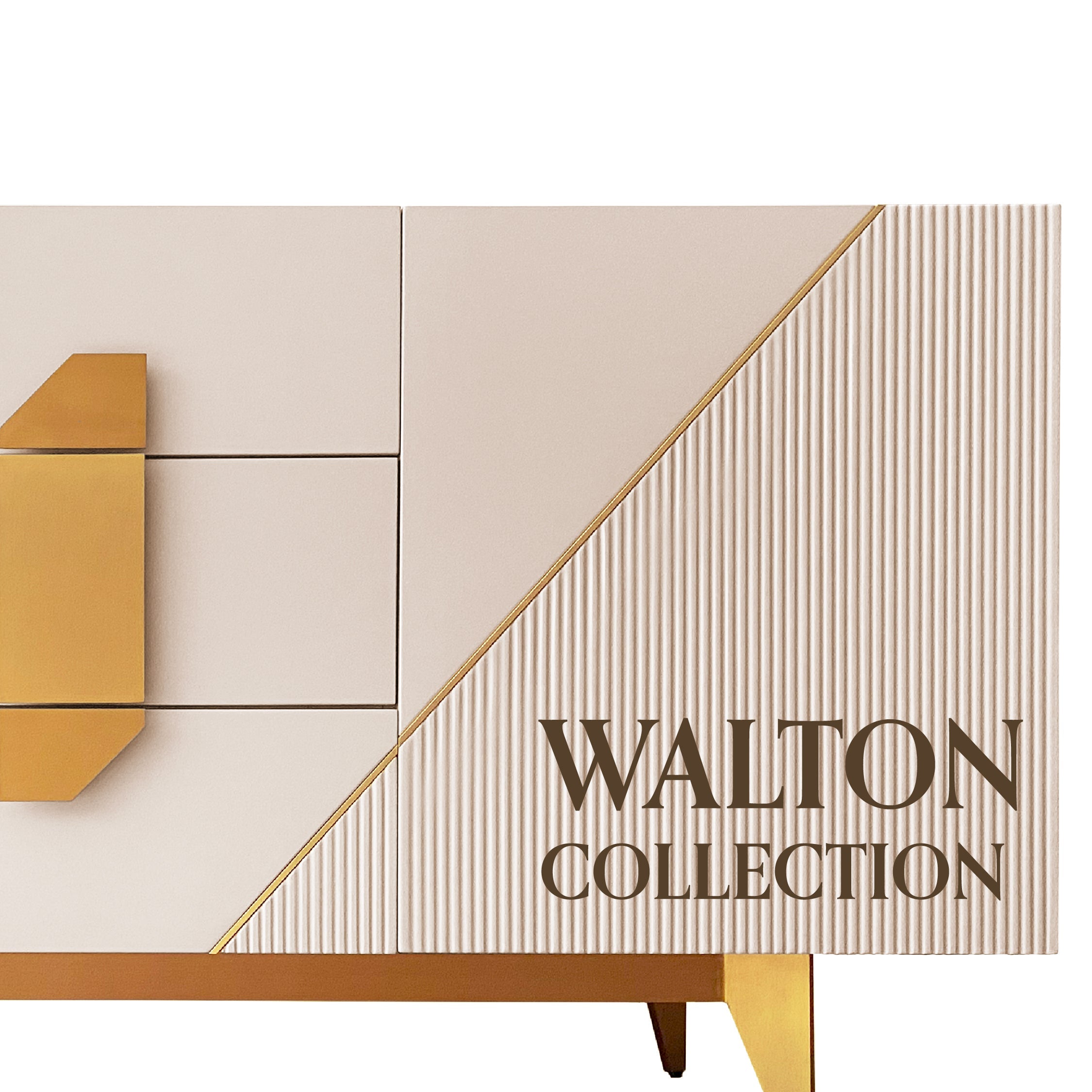 Walton Collection - Cream Lacquer Furniture with Bronze Accents ...